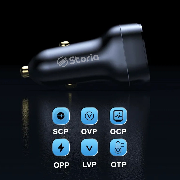 شارژر فندکی 38 وات استوریا مدل ST-AC01 - فروشگاه ویس پلاس د ویس پلاس